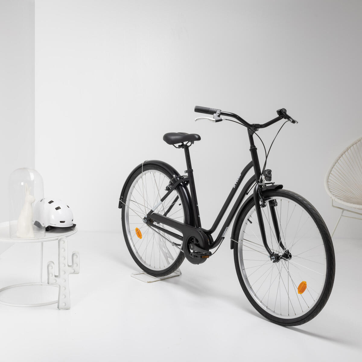 VÉLO DE VILLE ELOPS 100 CADRE BAS NOIR - Remicycletto